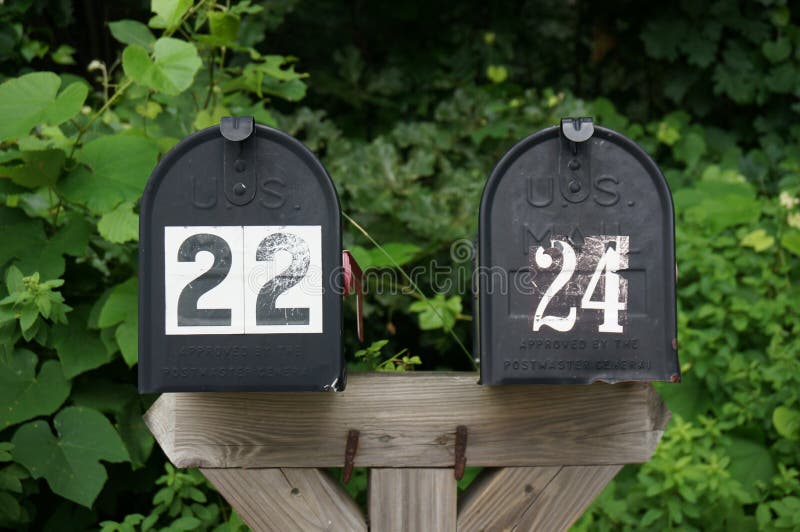 Mailboxes stock photo. Image of worn, shady, mail, numbers - 42713936