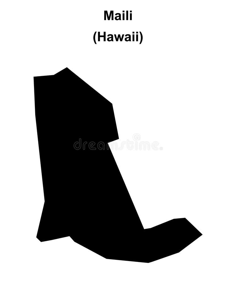 Maili outline map stock vector. Illustration of hawaii - 357272438