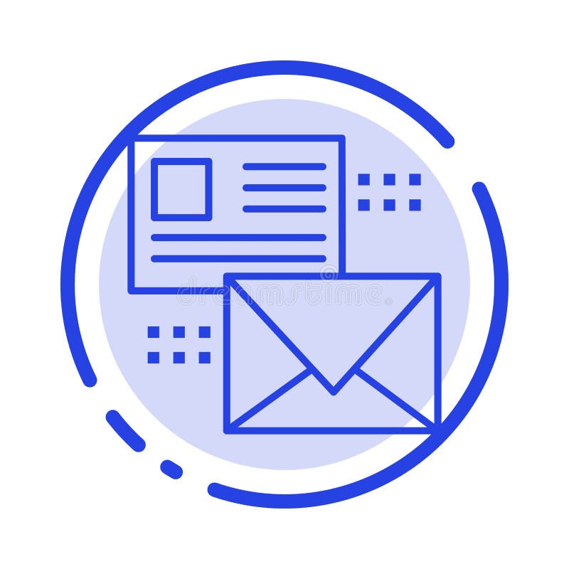Mailing, Conversation, Emails, List, Mail Blue Dotted Line Line Icon ...