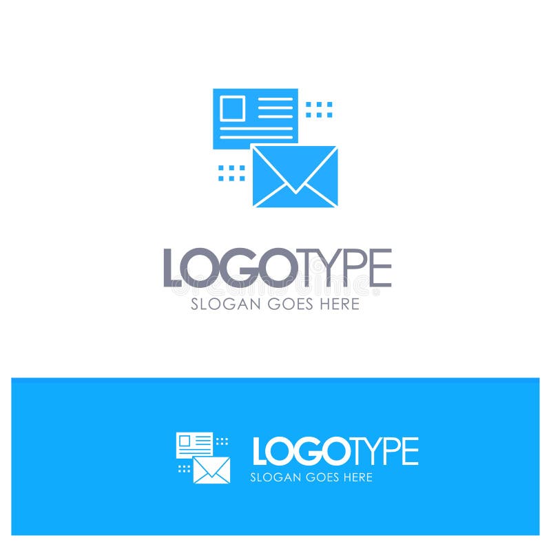 Mailing, Conversation, Emails, List, Mail Blue Solid Logo with Place ...
