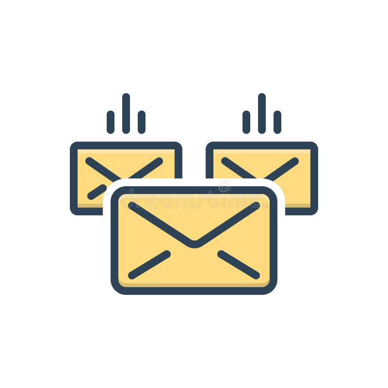 Color Illustration Icon for Mailing, Contact and Inbox Stock ...