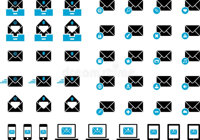 Mailing icons stock vector. Illustration of flag, message - 34273402