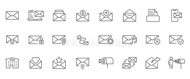 Mailing Icons Collection. Mail, Email, Mailbox, Letter, Receive, Send ...