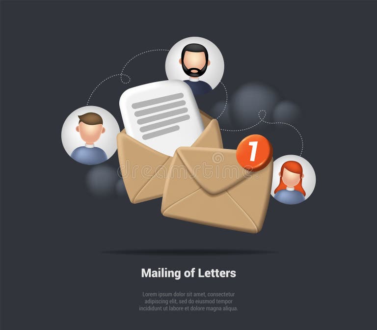 Mailing or Letters Concept. Open Mail Envelope Icon with Marker New ...