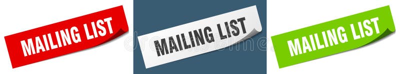 Mailing List Banner. Mailing List Speech Bubble Label Set. Stock Vector ...