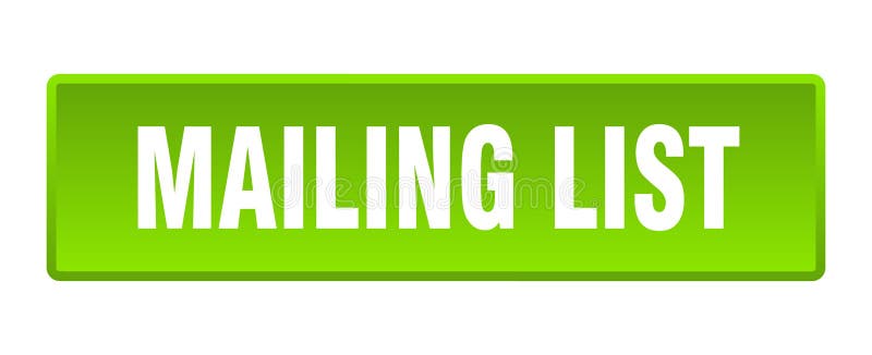 Mailing List Button. Mailing List Square Isolated Push Button Stock ...