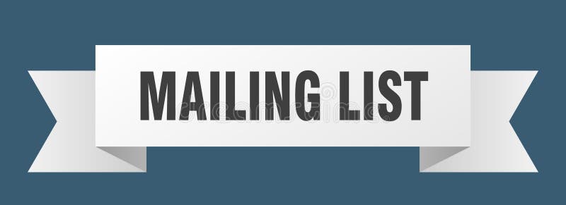 Mailing list ribbon. stock vector. Illustration of white - 153665934