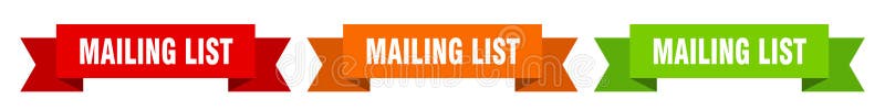 Mailing List Ribbon. Mailing List Isolated Paper Sign. Banner Stock ...