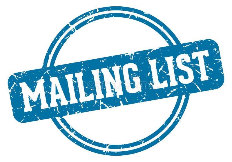 Mailing list stamp stock illustration. Illustration of insignia - 352608759