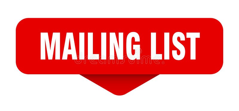 Mailing List Sticker. Mailing List Sign on Transparent Background Stock ...