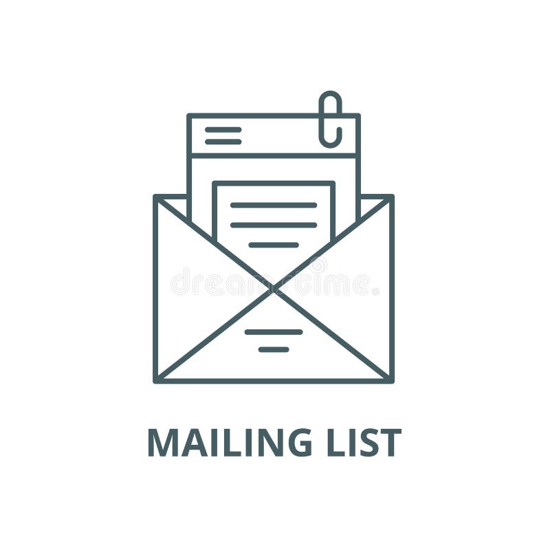 Mailing List Line Icon Concept. Mailing List Vector Linear Illustration ...