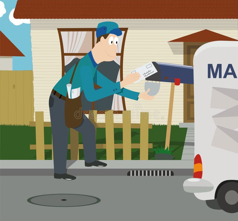 Mailman stock vector. Illustration of press, mail, send - 12812482