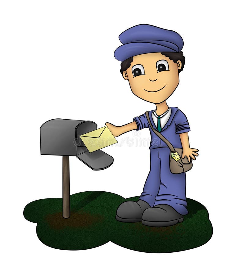 Mailman stock vector. Illustration of post, cartoon, cute - 12265846
