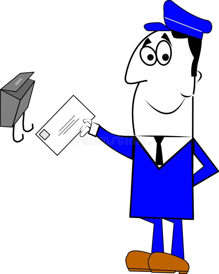 Cartoon Mailman Delivering Letter Stock Illustrations – 598 Cartoon ...