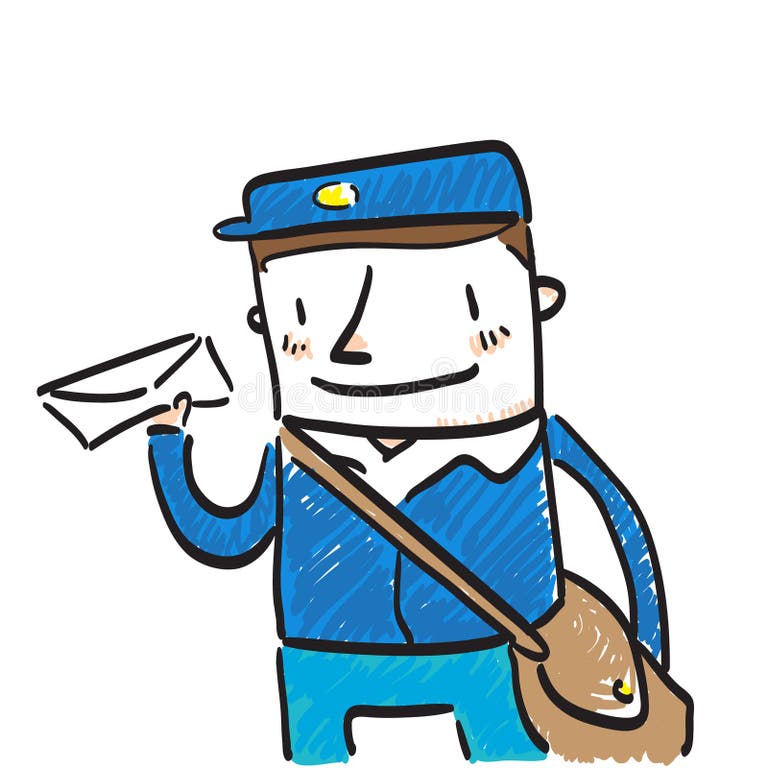 Cartoon Mailman Delivering Letter Stock Illustrations – 647 Cartoon ...