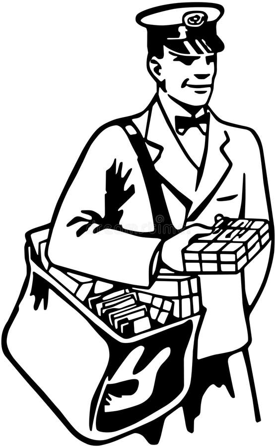 Mailman stock vector. Illustration of 1950s, classic - 42096536