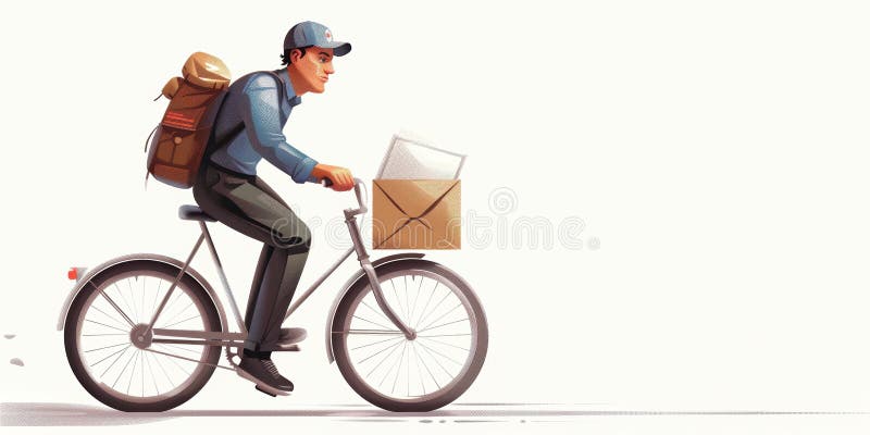 Mailman on a Bicycle. Created by Generative Artificial Intelligence ...
