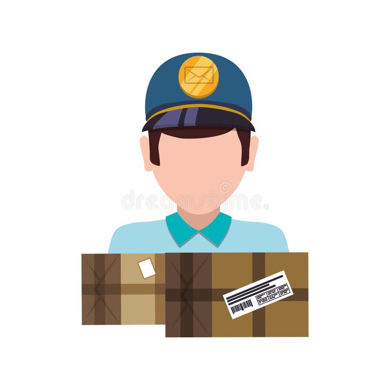 Mailman delivery service stock illustration. Illustration of character ...