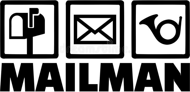 Mailman Icons with Job Title Stock Vector - Illustration of profession ...