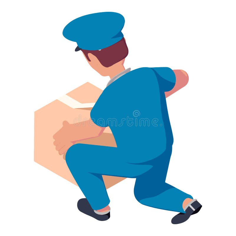 Mailman Open Parcel Icon, Isometric Style Stock Vector - Illustration ...