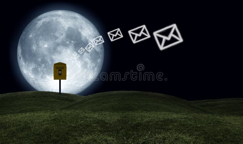 Mail and mailbox stock illustration. Illustration of blue - 18019845