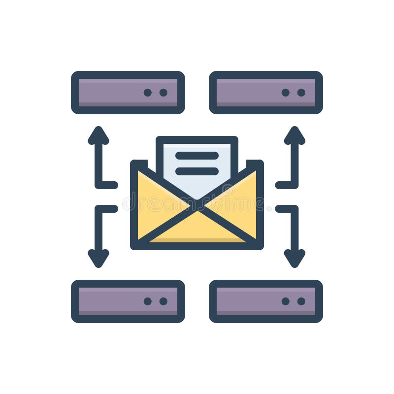 Color Illustration Icon for Mailserver, Connectivity and Technology ...