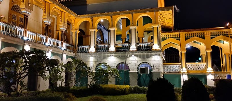 Maimoon Palace at Night Medan Indonesia Stock Photo - Image of medan ...