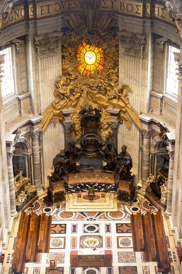 Main Altar in Basilica St Peter in Vatican Editorial Stock Image ...