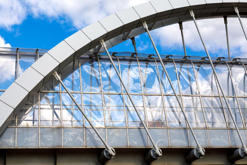 Main Arch Superstructure Beam with Cable Suspended Support. Fragment of ...