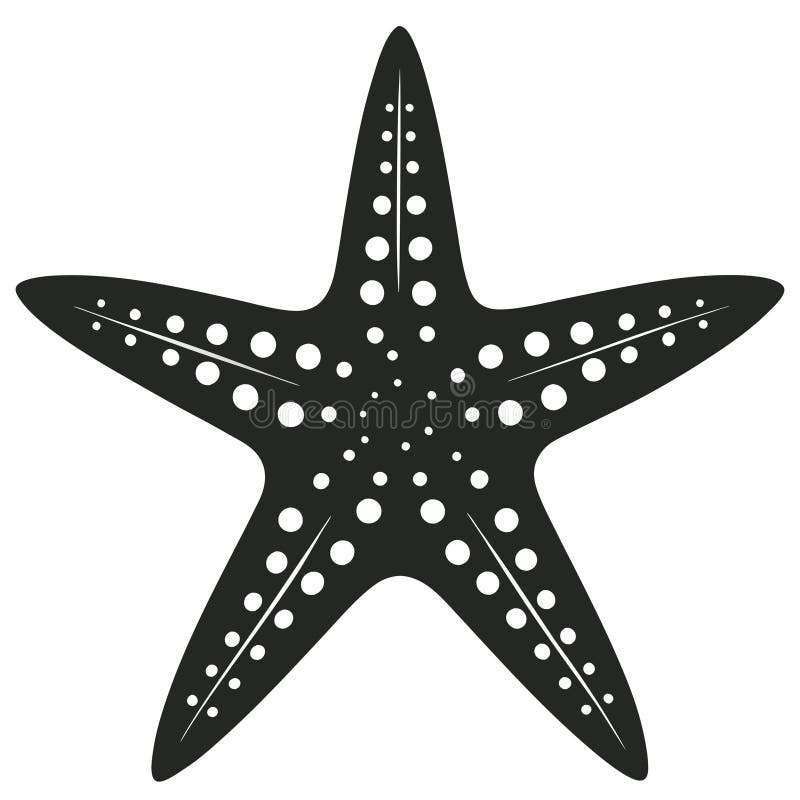Abstract Starfish Silhouette Artwork Black and White Vector Vector ...
