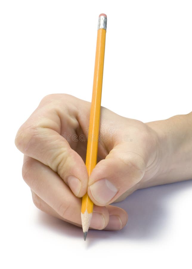 Main avec le crayon photo stock. Image du caucasien, personne - 12883252