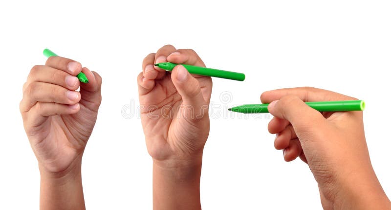 Main Avec Le Crayon Lecteur - Chemin Image stock - Image du humain ...