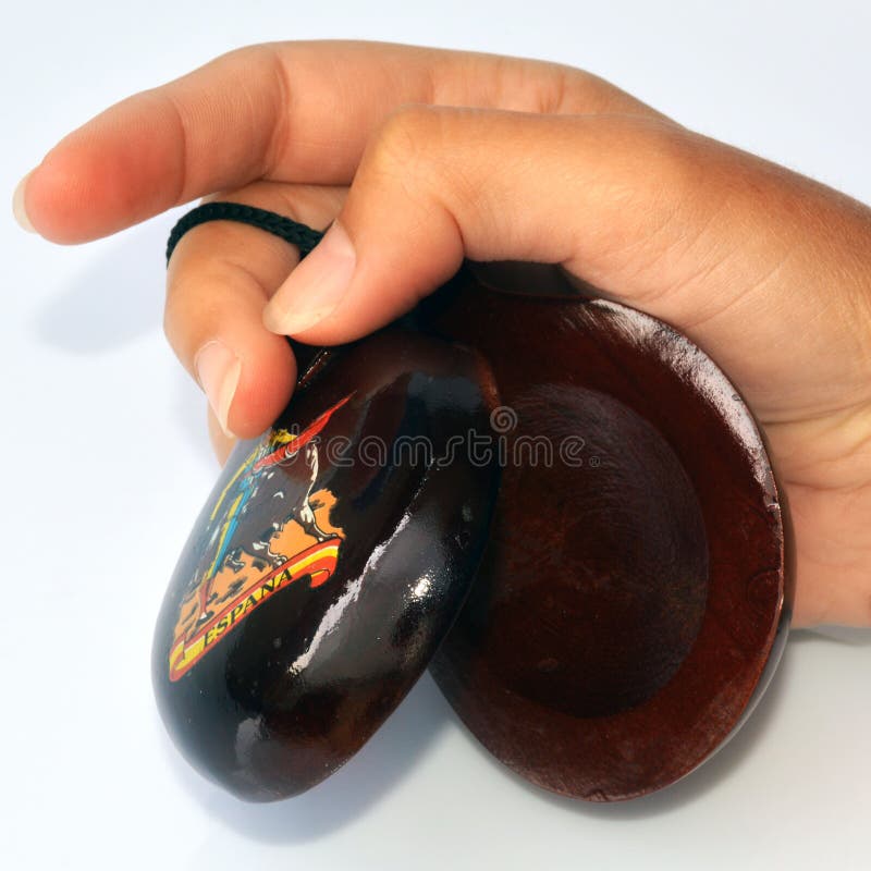 Main Avec Les Castagnettes Espagnoles Image stock - Image du barcelone ...