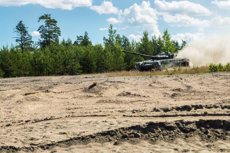Main Battle Tank are Going To Dust on the Ground Stock Photo - Image of ...