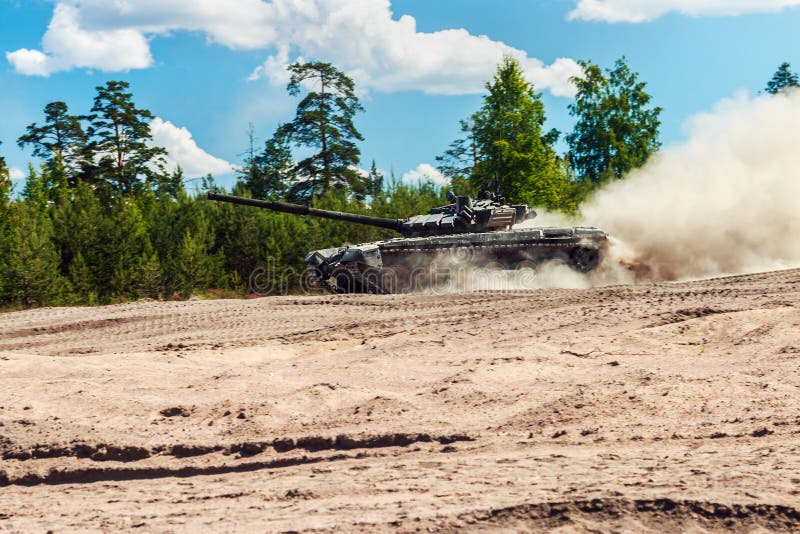 Main Battle Tank are Going To Dust on the Ground Stock Photo - Image of ...