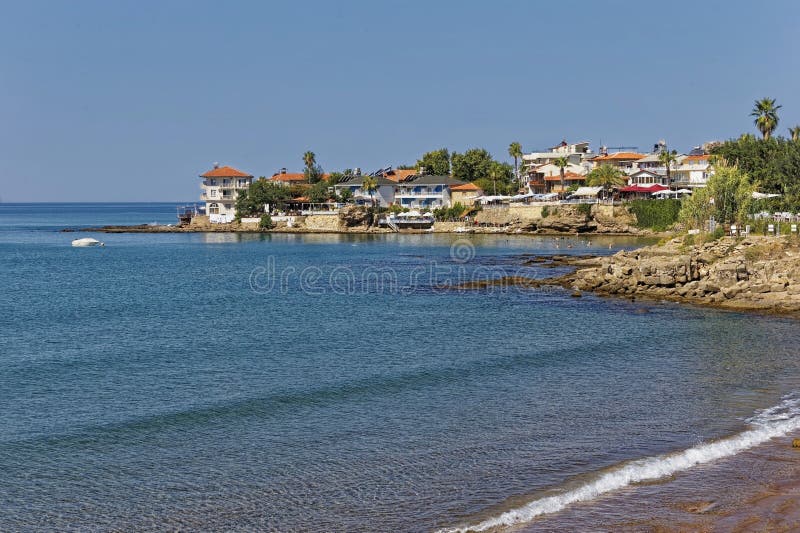 The Main Beach of Side stock photo. Image of destination - 80398552