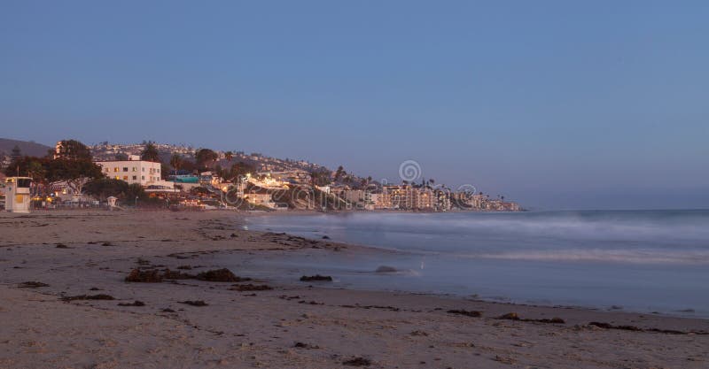 Main Beach at Sunset in Laguna Beach Stock Photo - Image of coast ...