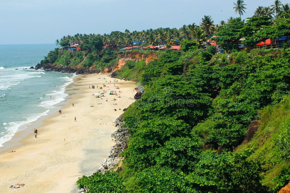 Main Beach in Varkala, Kerala. India Editorial Stock Image - Image of ...