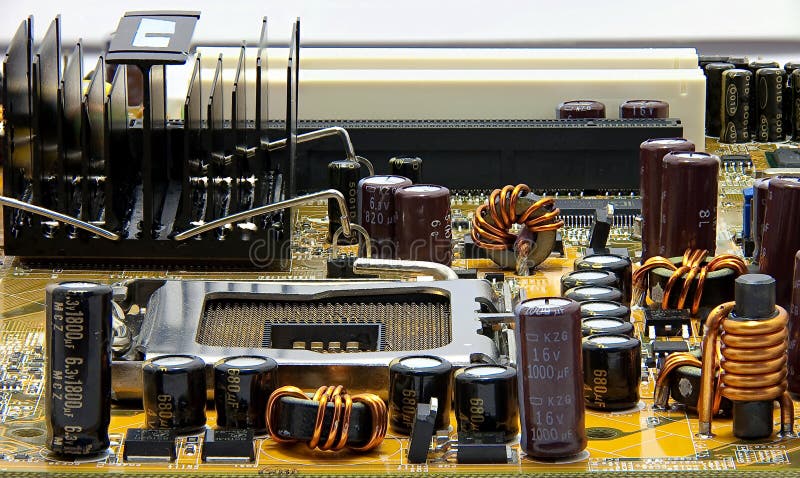 Main board PC stock image. Image of closeup, main, capacitor - 9369213