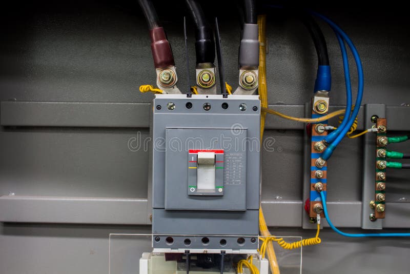 The Main Breakers and a Wire Connector Stock Image - Image of enclosure ...