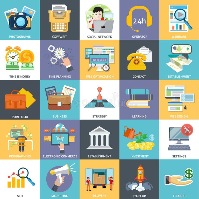 Main Business Processes, Activities and Components Stock Vector ...