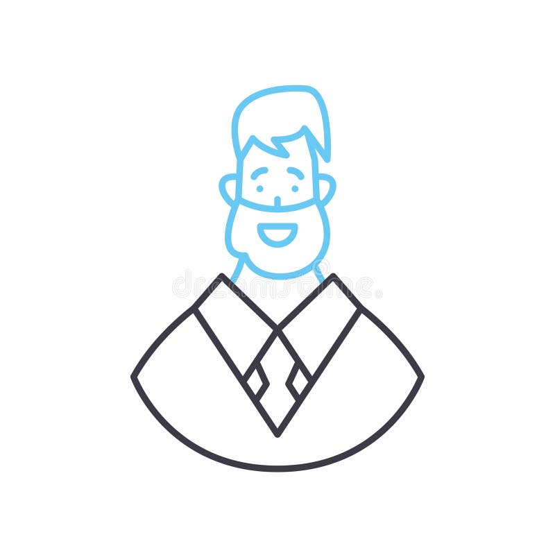 Main Character Line Icon, Outline Symbol, Vector Illustration, Concept ...