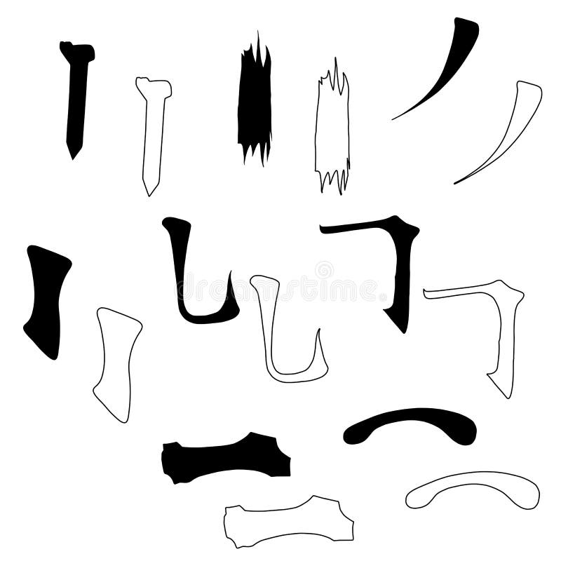 Main Chinese Hieroglyphs Calligraphy Graphic Symbol Colored Element Set ...