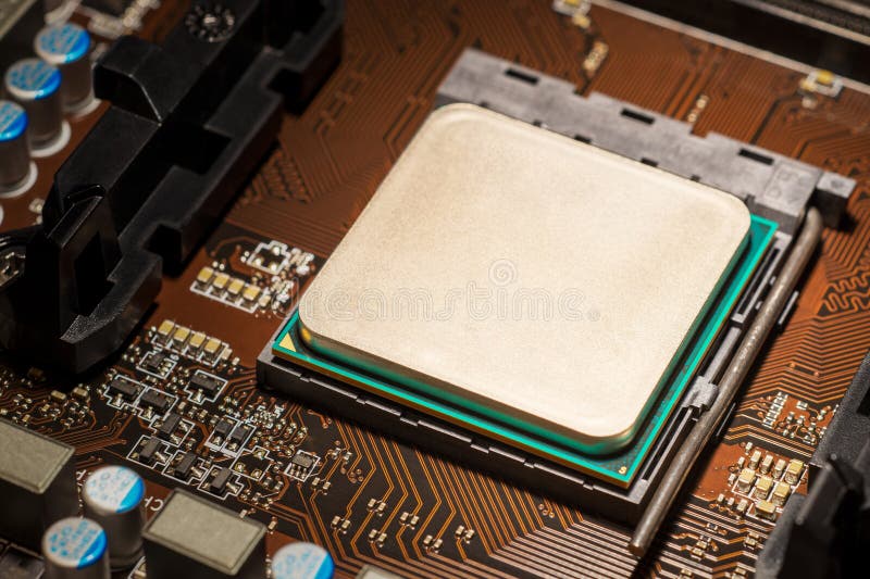 Main Chip of the Computer. CPU Stock Photo - Image of circuit ...