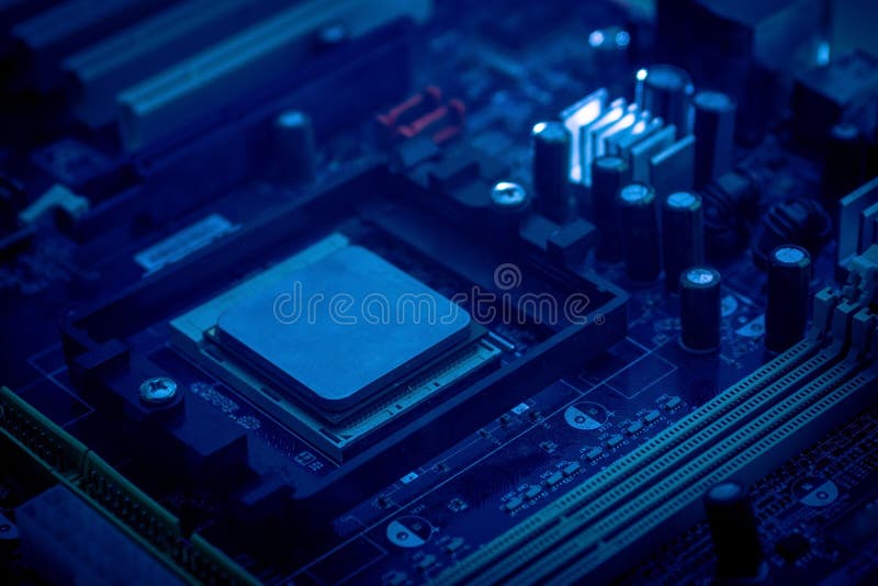 Main Chip Computer Mainboard Stock Image - Image of macro, industrial ...