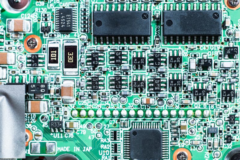 Main Chip of the Motherboard of the Camera Close-up, Macro Photography ...