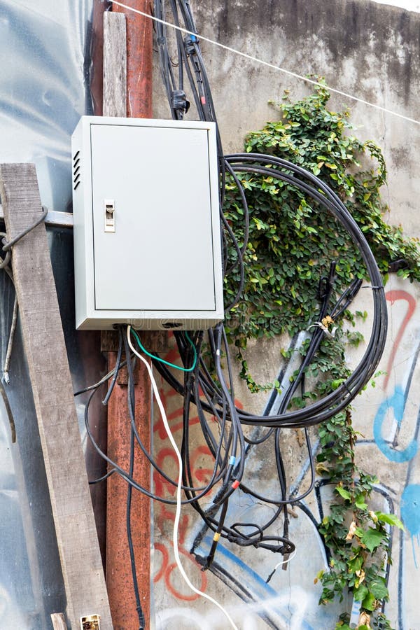 Main Circuit Box Breaker in Construction Site Stock Photo - Image of ...