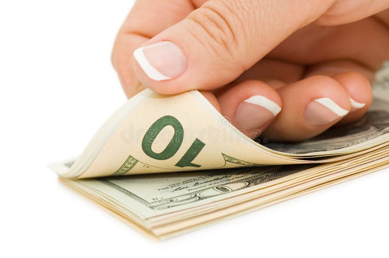 Main Avec De L'argent Et Le Moniteur Image stock - Image du main, océan ...