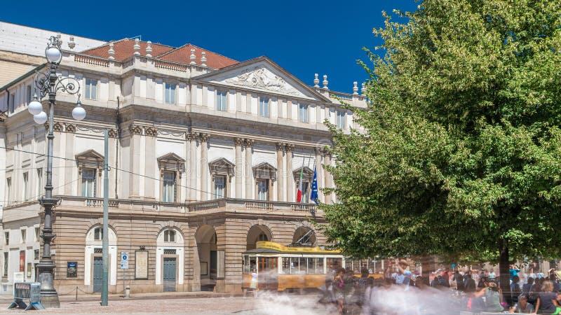 Main Concert Hall Of Teatro Alla Scala An Opera House Timelapse In Milan Italy Stock Image