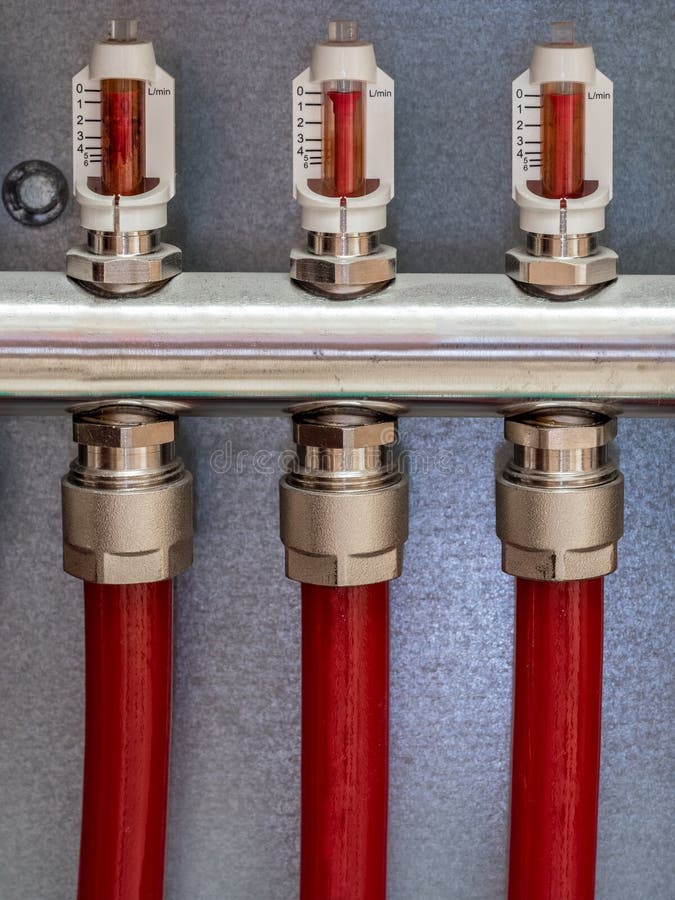 Main Control Manifold of Floor Heating System Stock Image - Image of ...